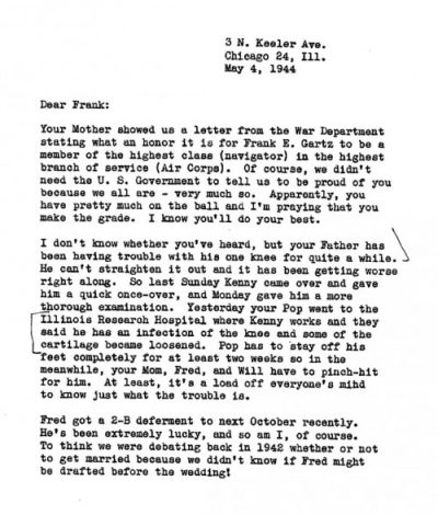 Draft deferments and home front updates - Linda Gartz